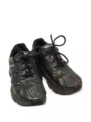 Balenciaga Phantom Lace-up Leather Sneakers - Black