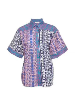Zimmermann Acadian Spliced Print Shirt