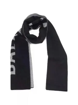 Balenciaga Logo Reversible Scarf - Black