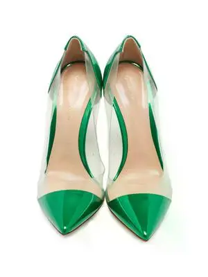 GIANVITO ROSSI Plexi Pointed-toe Pumps - Green