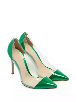 GIANVITO ROSSI Plexi Pointed-toe Pumps - Green