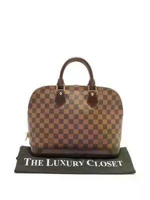 LOUIS VUITTON Alma Damier Ebene Tote Bag - Brown