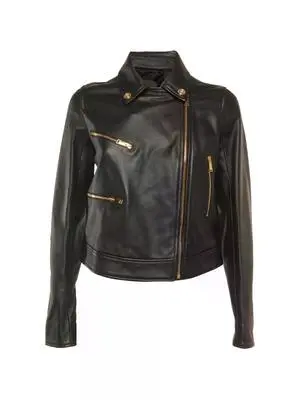 Versace Leather Zip-up Jacket