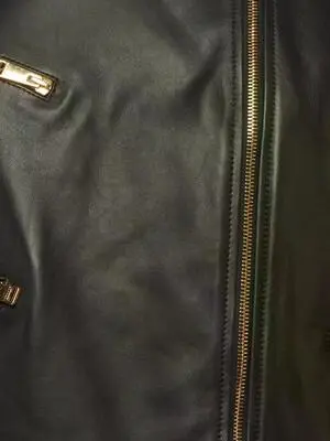 Versace Leather Zip-up Jacket