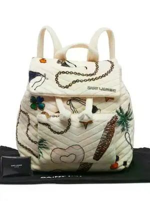 Saint Laurent Printed Terry Cloth Backpack