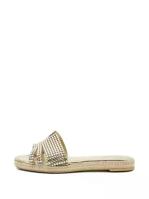 GINA Crystal Embellished Braided Midsole Sandals