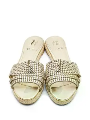 GINA Crystal Embellished Braided Midsole Sandals