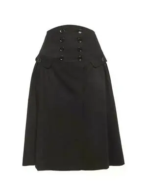Burberry Buttoned Cabardine Pencil Skirt