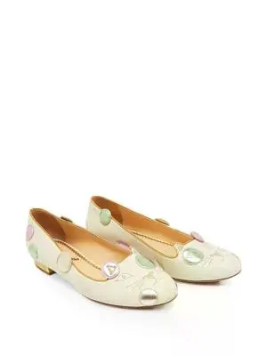 CHARLOTTE OLYMPIA Kitty Leather Ballet Flats