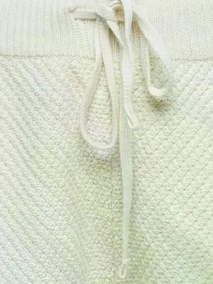 Nanushka Cream Crochet Knit Shorts