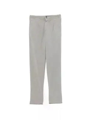 Kiton Pleated Trousers With Logo Detail
