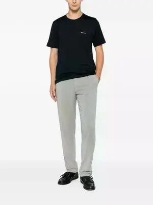 Kiton Pleated Trousers With Logo Detail