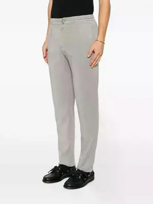 Kiton Pleated Trousers With Logo Detail