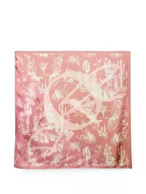 Dior Printed Square Scarf - Pink