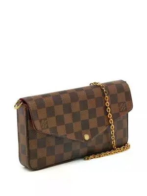 LOUIS VUITTON Félicie Damier Ebene Canvas Clutch Bag