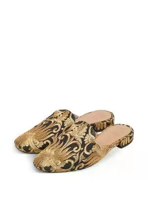 Tory Burch Brocade Flat Mules