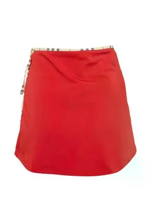 Burberry Check-trim Sarong Mid Skirt