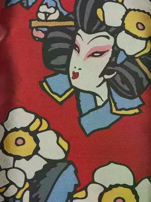 Dsquared2 Geisha And Crane Motif Jacquard Mini Dress - Red