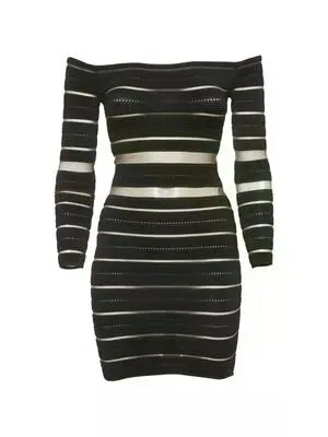 Balmain Stripes Cocktail Dresses