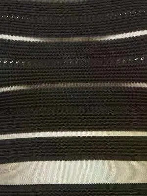 Balmain Off-shoulder Striped Dress
