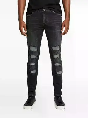 Balmain Crystal-embellished Distressed Jeans