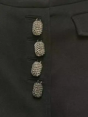LOUIS VUITTON Wool Wrap Mini Skirt With Sculptural Button Detail