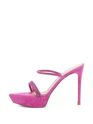 GIANVITO ROSSI Cannes Suede Crystal-embellished Sandals