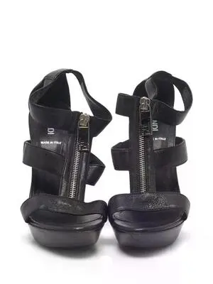 Fendi Front Zip Ankle Strap Sandals