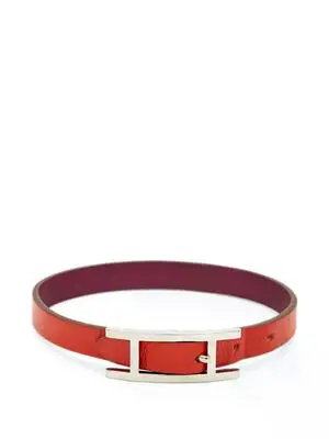 Hermès Reversible Leather Bracelet - Orange