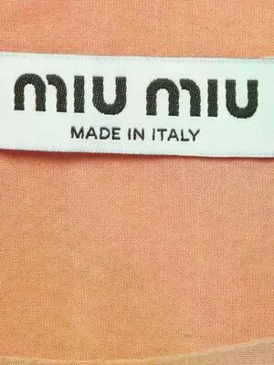 Miu Miu Logo Embroidered Mini Dress - Neutrals