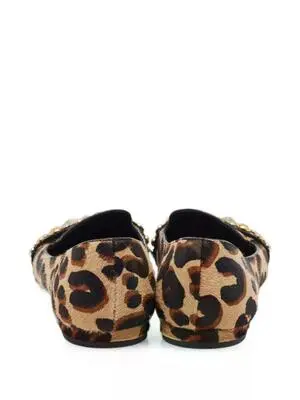 LOUIS VUITTON Leopard Print Calf Hair Ballet Flats