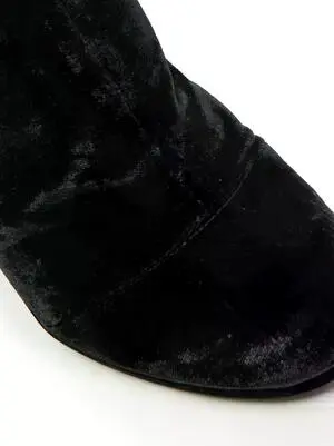 Off-White Velvet Ankle Boots