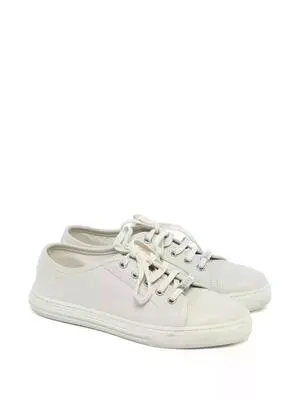 Gucci Grey Leather Lace-up Sneakers - Neutrals