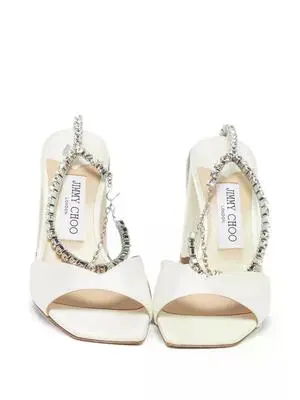 JIMMY CHOO Saeda Embellished Sandals - White