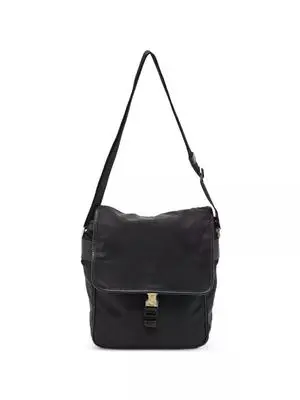 Prada Saffiano Leather Messenger Bag - Black