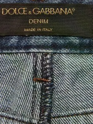 Dolce & Gabbana Distressed Crystal-embellished Jeans