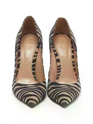 GIANVITO ROSSI Zebra Print Suede Pumps