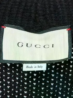 Gucci Wool Cable Knit V-neck Cardigan With Web Stripe