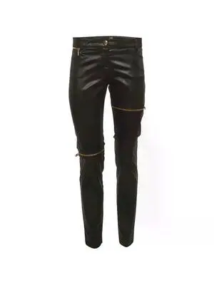 Moschino Slim-fit Trousers With Gold-tone Zip Details