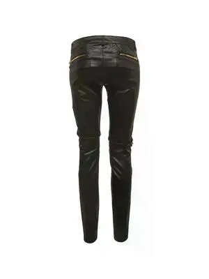Moschino Slim-fit Trousers With Gold-tone Zip Details