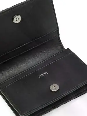 Dior Oblique Canvas Flap Card Case - Black