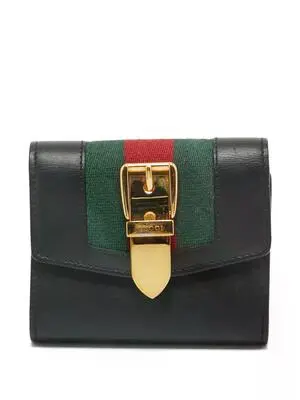 Gucci Sylvie Web Stripe Trifold Wallet