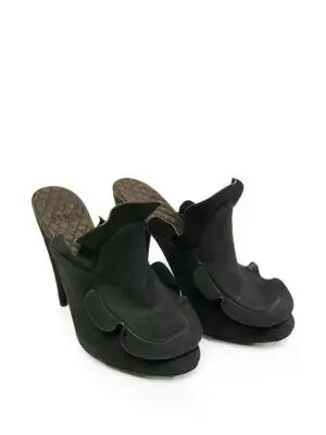 Fendi Nubuck Ruffled Mules