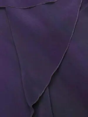 Victoria Beckham Silk Crepe Blouse With Ruffle Detailing - Purple