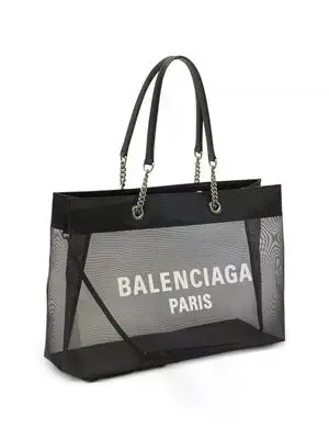 Balenciaga Large Duty Free Mesh Tote Bag - Black