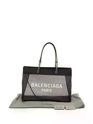 Balenciaga Large Duty Free Mesh Tote Bag - Black
