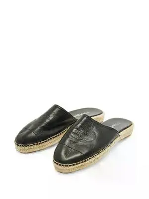 Prada Embossed Logo Espadrille Mules