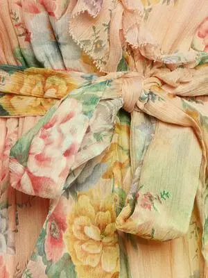 Zimmermann Floral-print Ruffled Playsuit
