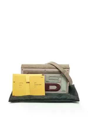 Fendi Logo Suede Clutch Bag