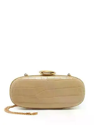 Michael Kors Tina Croc-embossed Clutch Bag - Neutrals